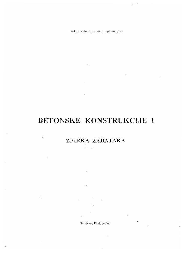 71.a Betonske Konstrukcije I Zbirka Zadataka | PDF