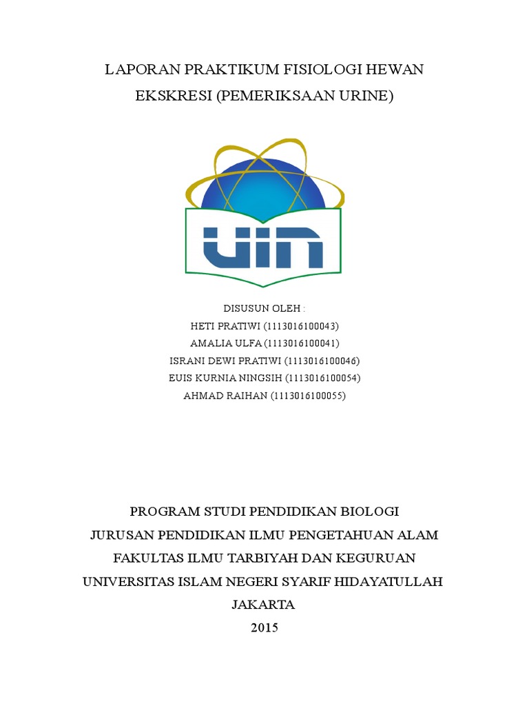 Laporan Praktikum Fiswan Ekskresi (Urine) | PDF