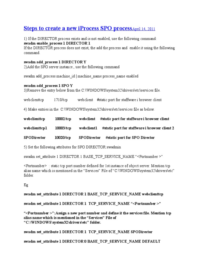 Tibco Iprocess | PDF | Command Line Interface | Port (Computer Networking)
