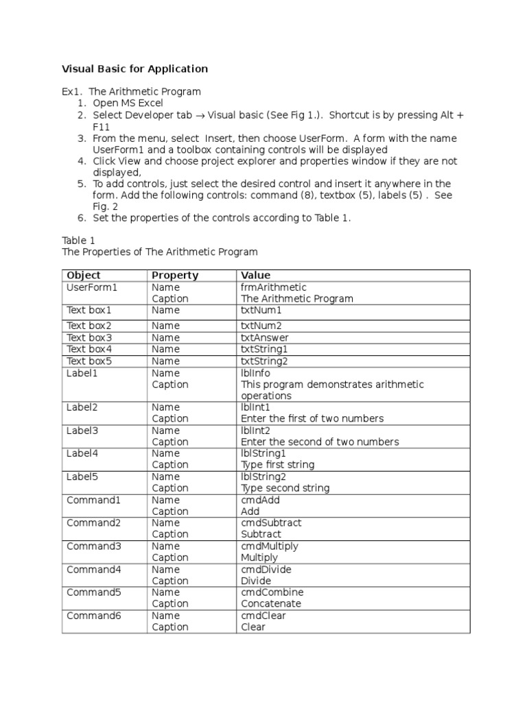 Visual Basic For Application | PDF | Double Click | Computer Programming