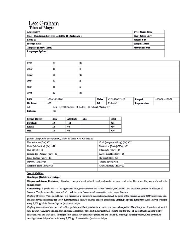 Lex Graham: Titan of Magic | PDF | Firearms | Magic (Paranormal)