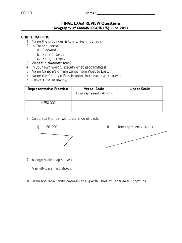 CGC1D Geography Exam Review Guide | PDF | Immigration | Map