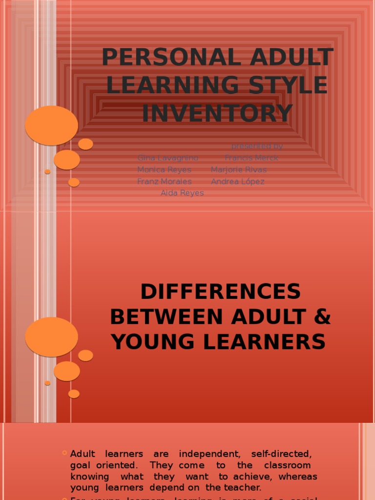 Personal Adult Learning Style Inventory Presentation | PDF | Learning ...