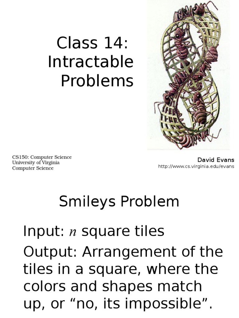 Class 14: Intractable Problems: David Evans | PDF | Computational ...