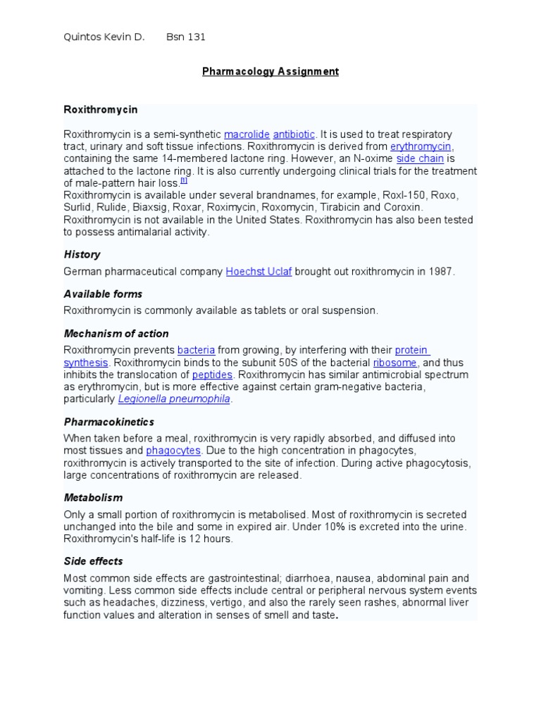 Pharmacology Assignment | Organic Compounds | Pharmacology