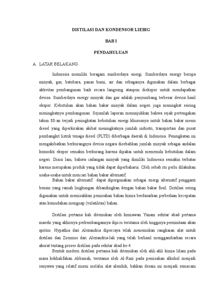 Laporan Distilasi Dan Kondensor Liebig | PDF
