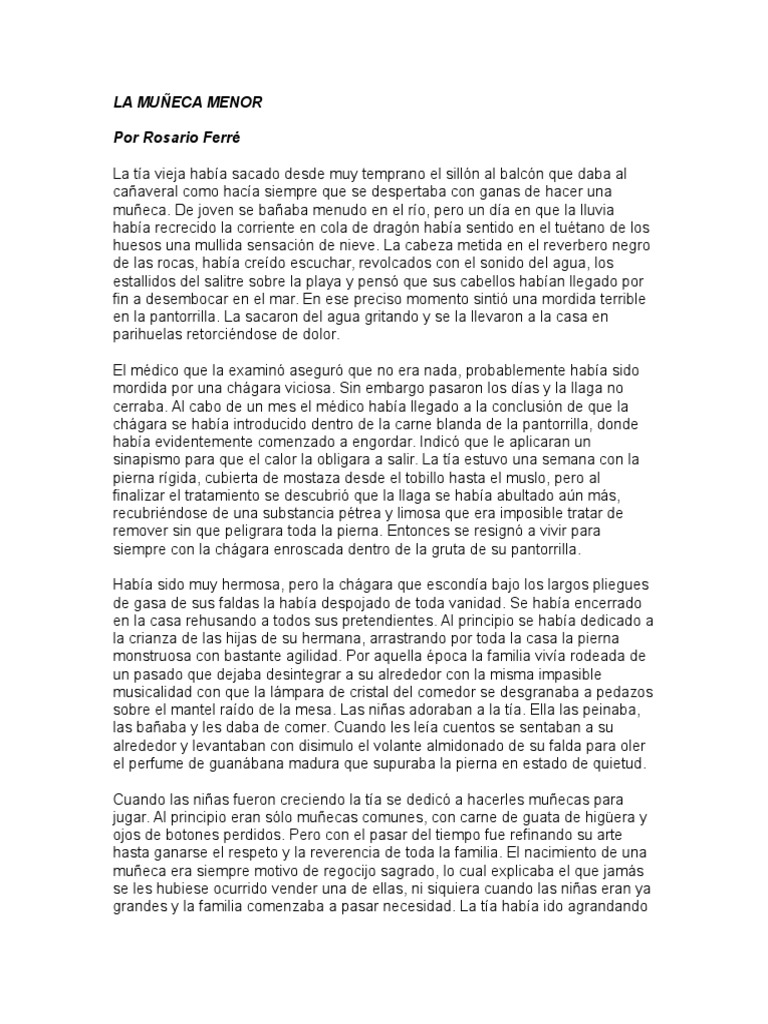 La Muñeca Menor: Cuento de Ferré | PDF | Muñecas | Mujer
