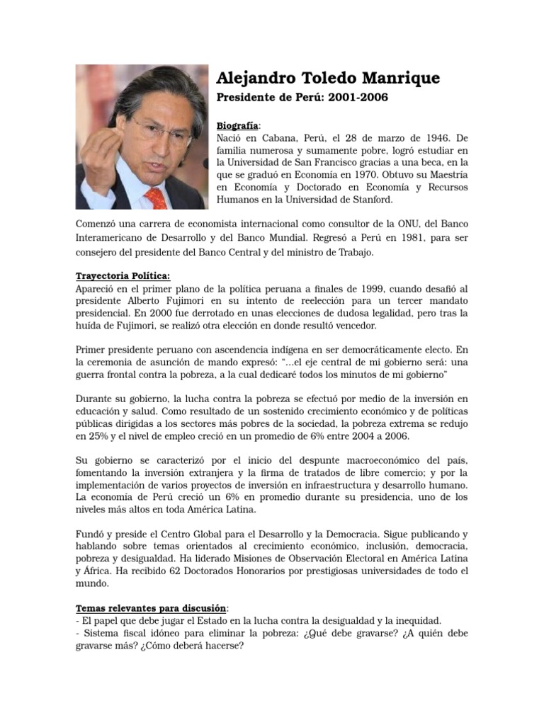Alejandro Toledo Manrique | PDF | Bolivia | Perú