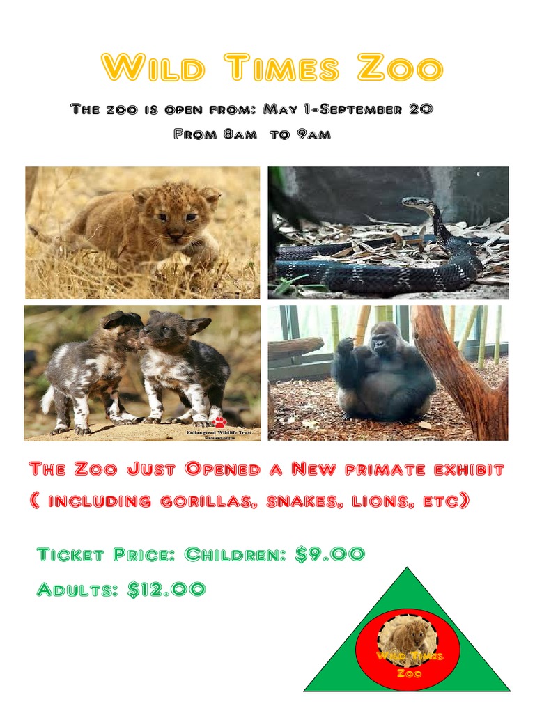 Zoo Flyer | PDF | Young Adult