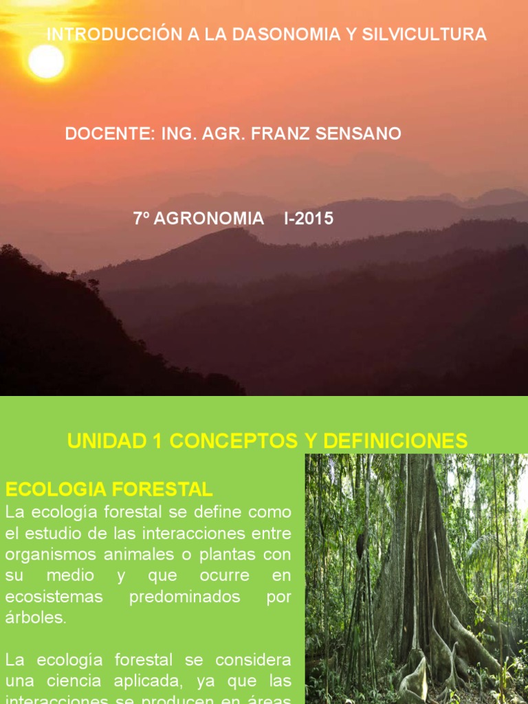 DASONOMIA (INTRODUCCIÓN) | Los bosques | Ecología