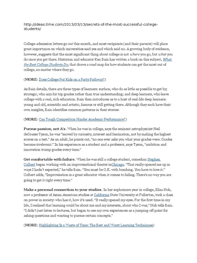 Students/: What The Best College Students Do | PDF | Empathy | Cognition