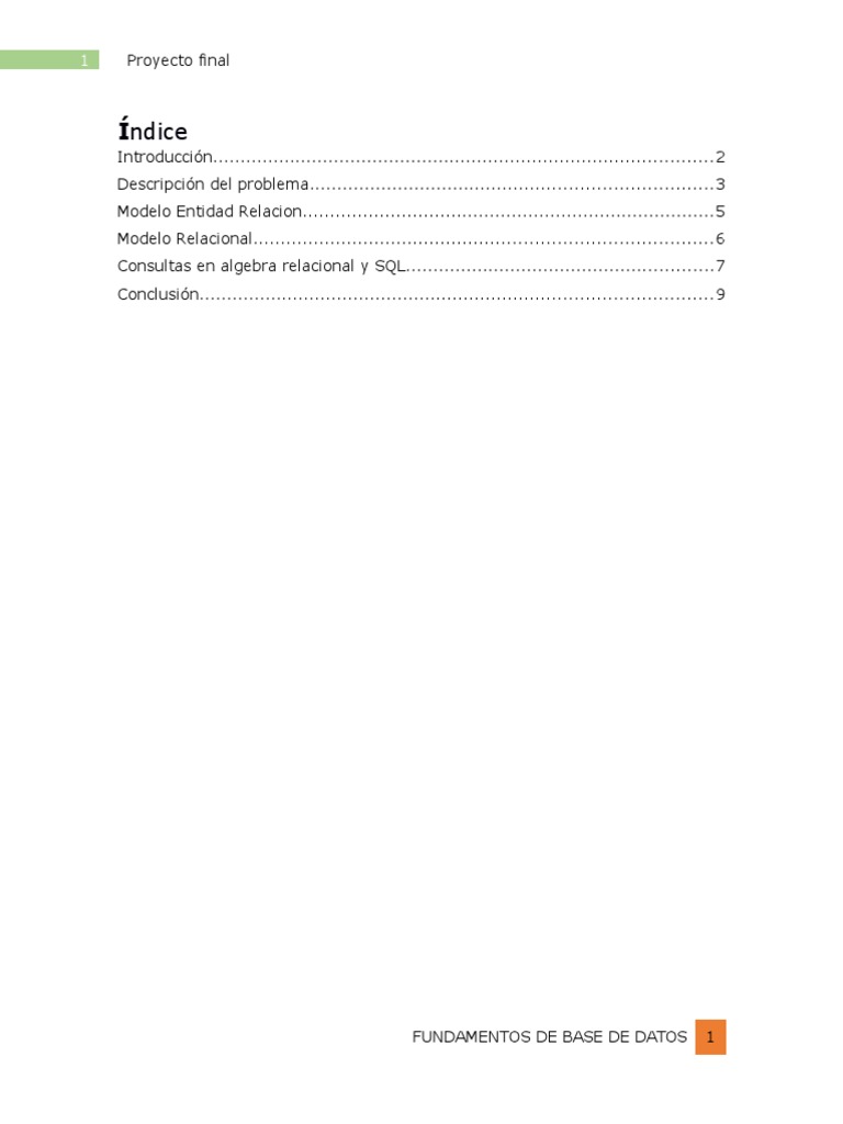 Proyecto Base de Datos | PDF | Base de datos relacional | Bases de datos