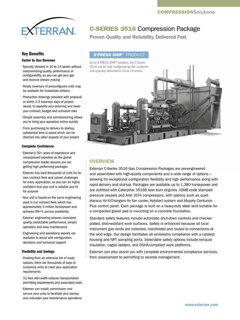 CSeries 3516 Gas Compression Package English A4 | PDF | Gas Compressor ...