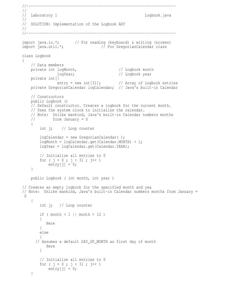 Logbook ATD | PDF | Constructor (Object Oriented Programming) | Programming