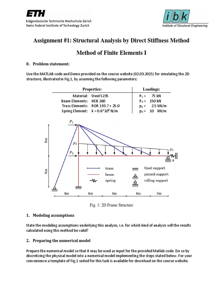 Structural Analysis by Direct Stiffness Method | PDF | Structural ...