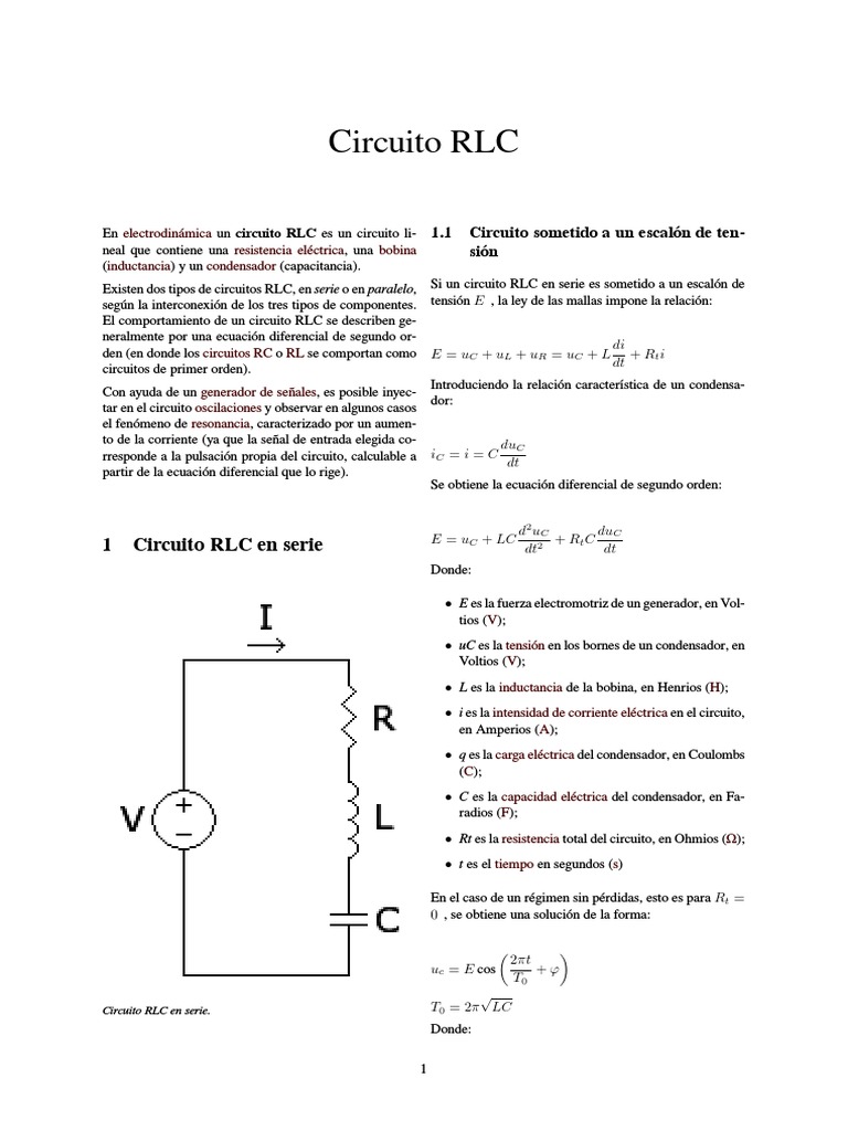Circuito RLC | PDF | Electromagnetismo | Electricidad