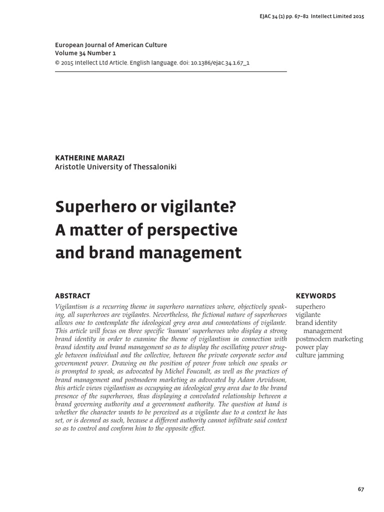 Superheroes Vigilantism PDF | PDF | Batman | Brand