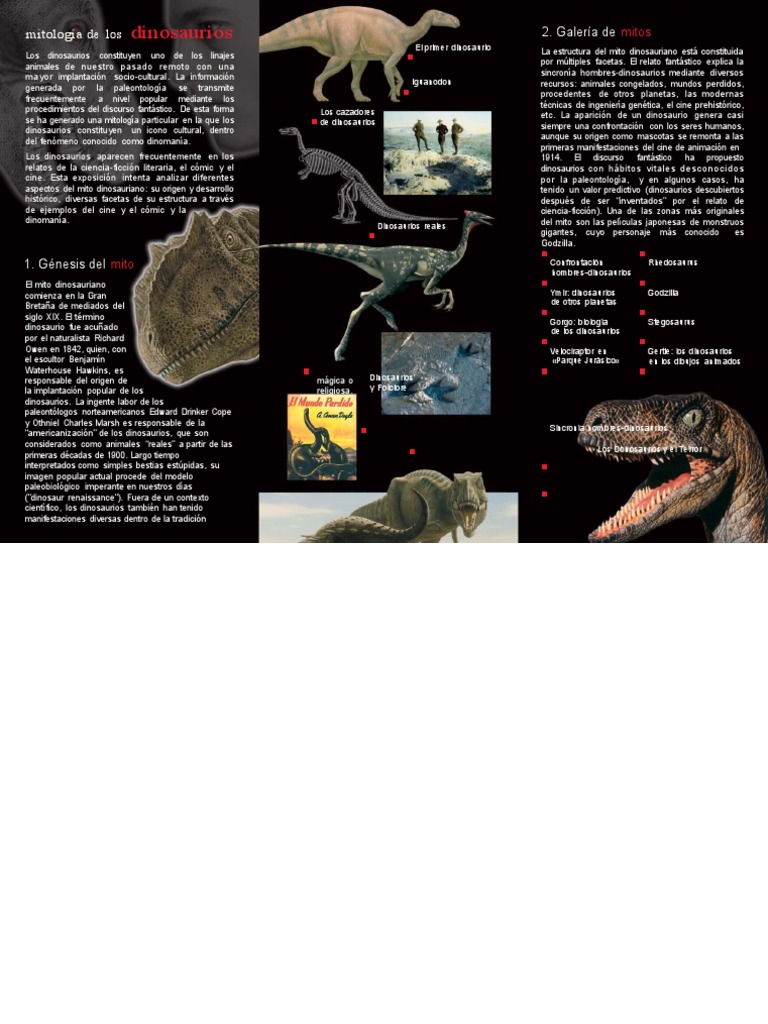 triptico Dinos | Dinosaurios | Mitología
