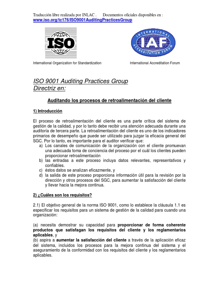 Retroalimentacion Del Cliente Rev | PDF | Gestión de la calidad | La ...