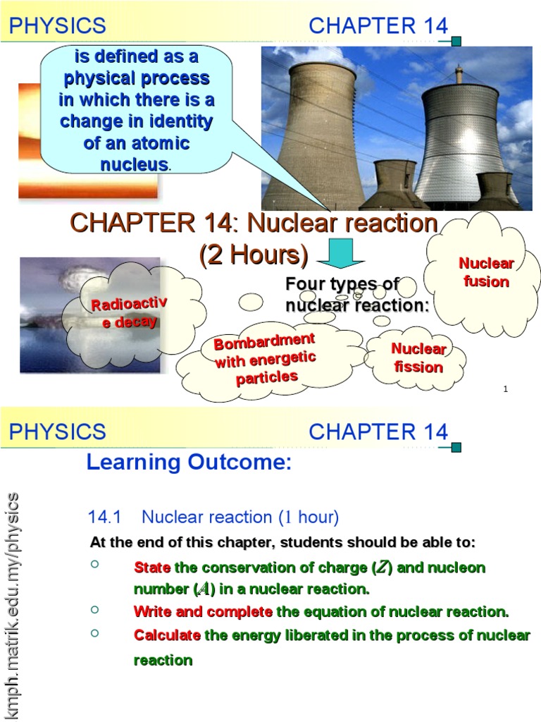 Matriculation Physics (Nuclear Reaction) | PDF | Nuclear Reaction ...