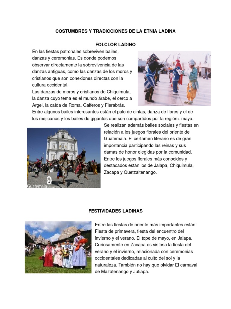 Costumbres y Tradicciones de La Etnia Ladina | Métis | Mestizaje