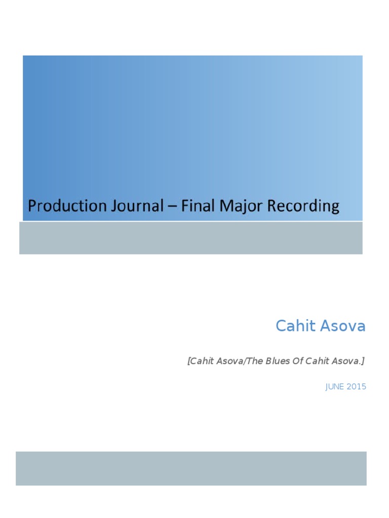 Production Journal | PDF | Drum Kit | Piano