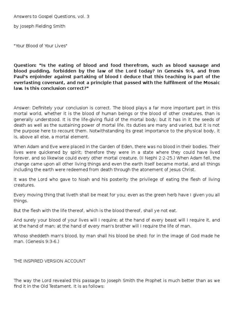 Answers To Gospel Questions | PDF | Sin | Sacrifice