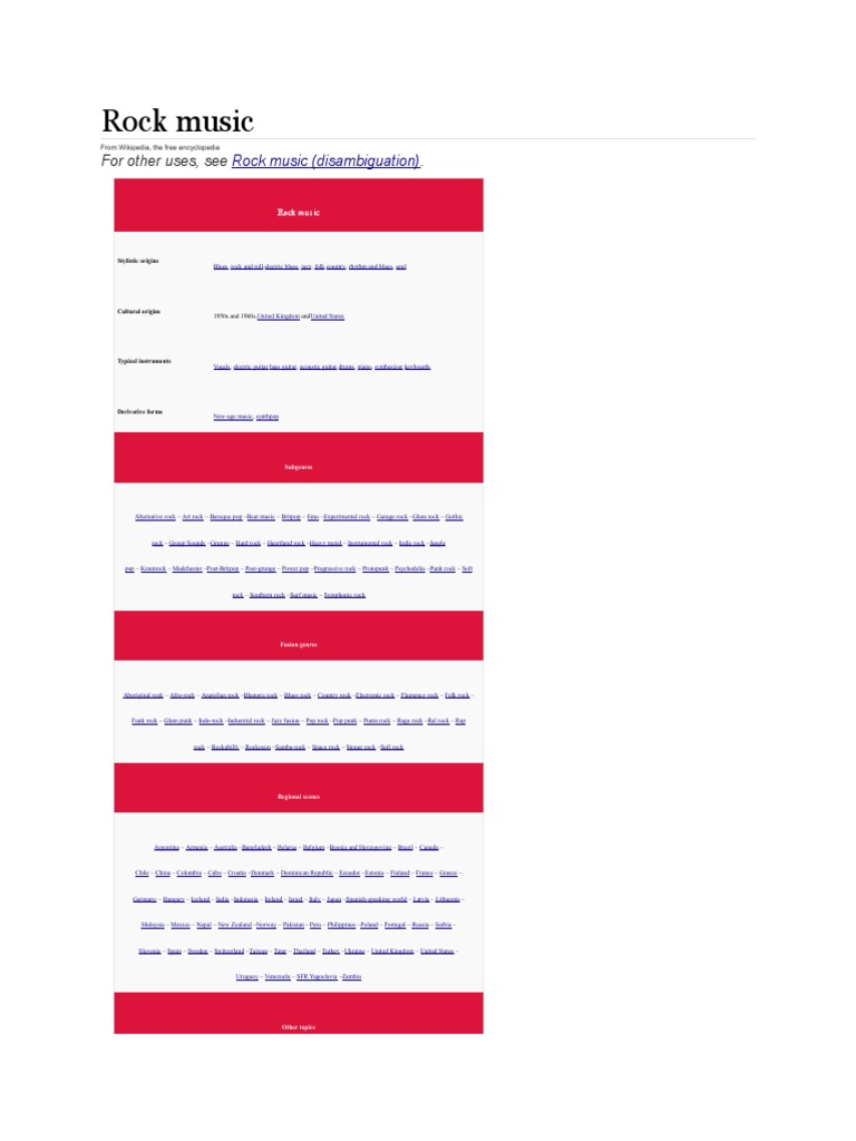 Rock Music | PDF | Rock Music | Musical Subgenres