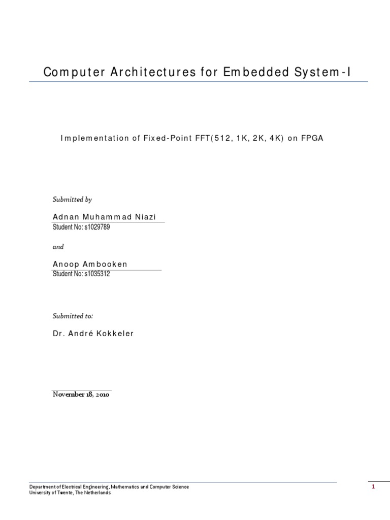 Implementation of Fixed Point FFT 512 1K 2K 4K On FPGA | PDF | Fast ...