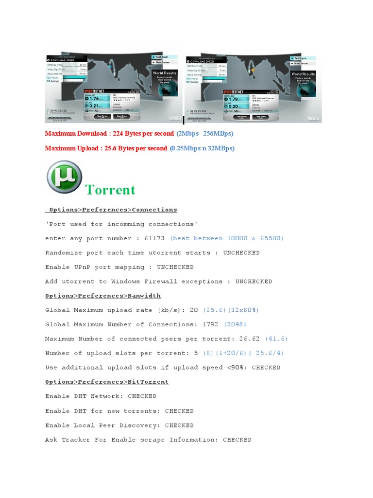 Torrent: Maximum Download: 224 Bytes Per Second Maximum Upload: 25.6 ...