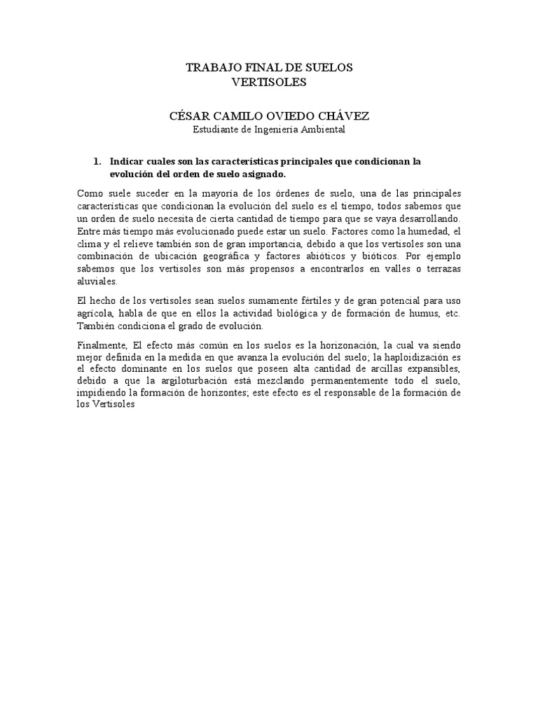 Características y Manejo de Vertisoles en Colombia | PDF | Suelo ...