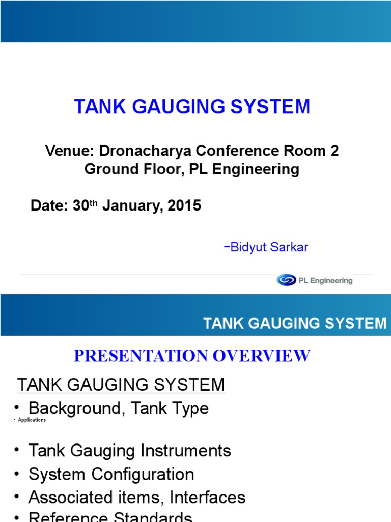 Tank Gauging System Presentation | PDF | Liquefied Natural Gas ...
