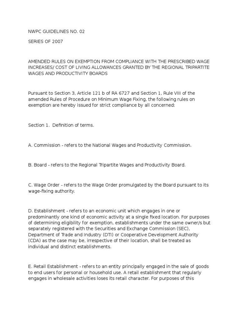 NWPC Guidelines No. 2 Series of 2007 | PDF | Retained Earnings | Equity ...