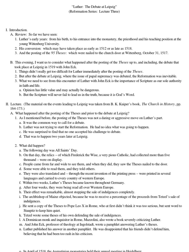 Luther: The Debate at Leipzig | Martin Luther | Pope