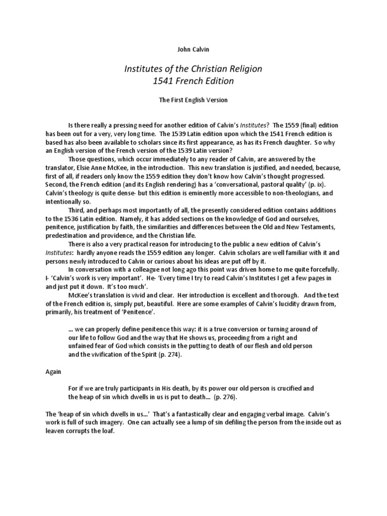 John Calvin | PDF | John Calvin | Religious Faiths