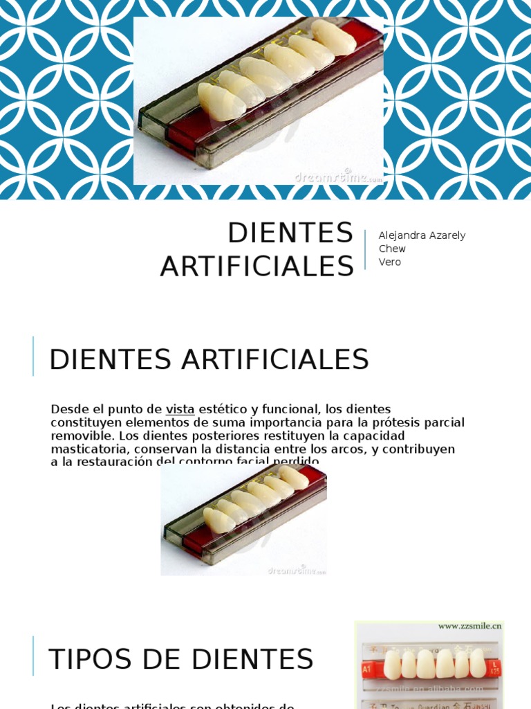 Dientes Artificiales | PDF | Dentadura postiza | Diente humano
