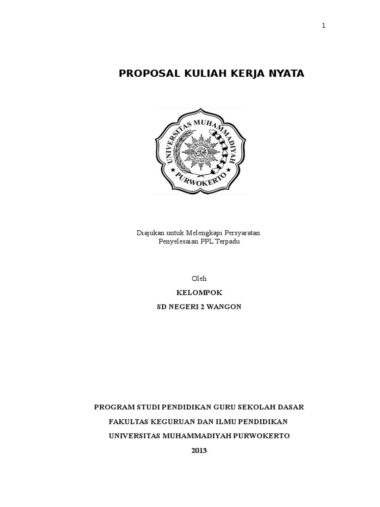 Proposal KKN SD 2 Wangon Fix | PDF