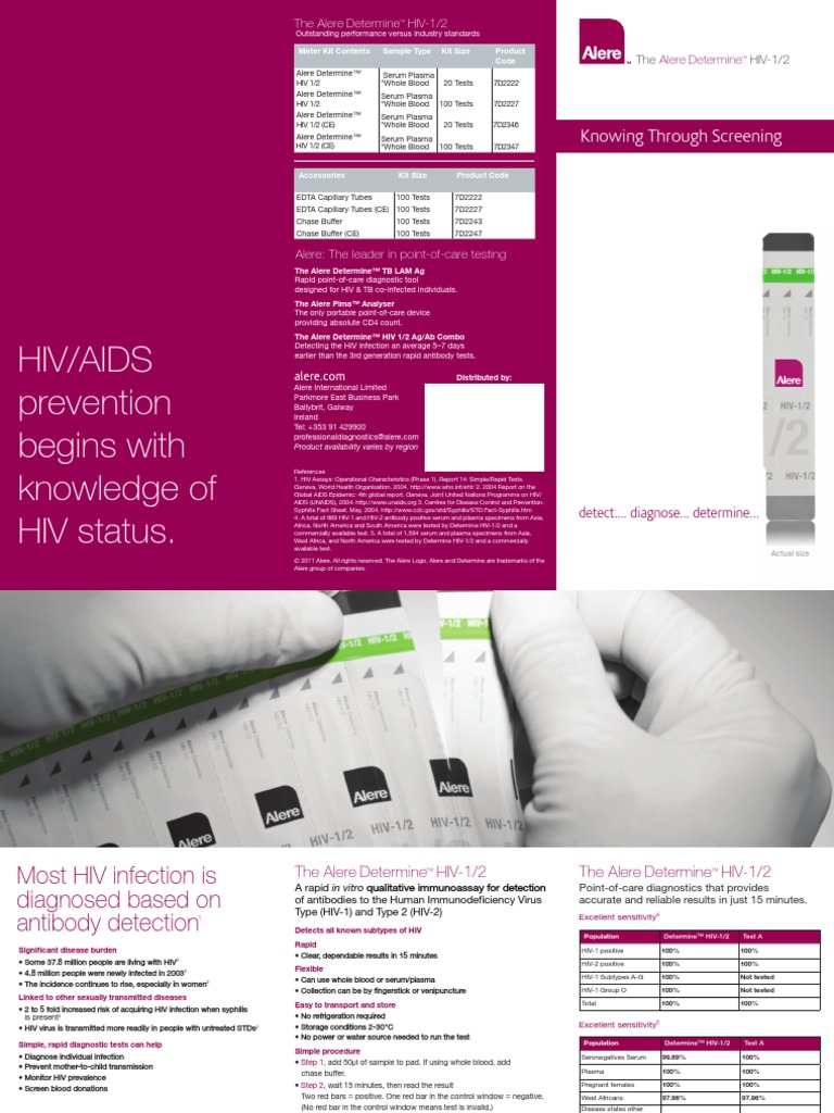 Alere Determine HIV 1 2 Brochure | PDF | Hiv | Hiv/Aids