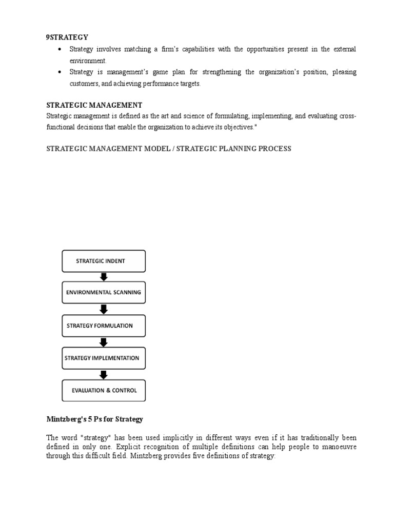 9strategy: Strategic Management Model / Strategic Planning Process ...