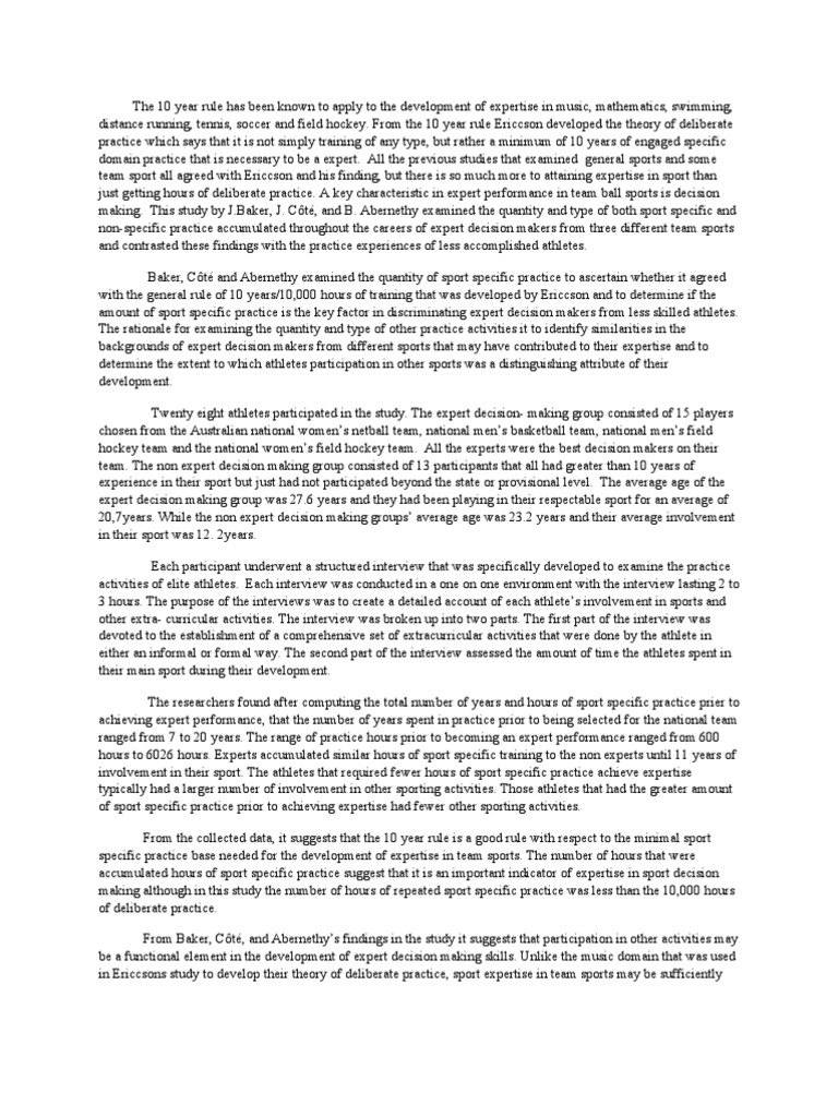 The 10 Year Rule Has Been Known | PDF | Expert | Sports