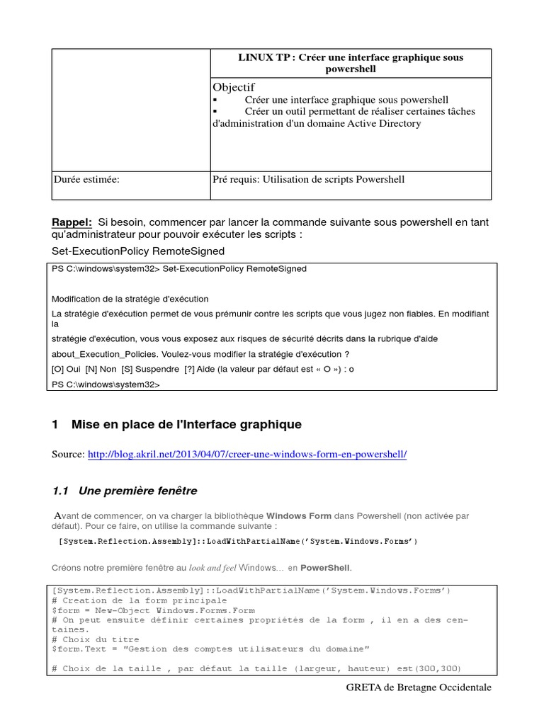 Interface graphique PowerShell pour AD | PDF | Active Directory ...