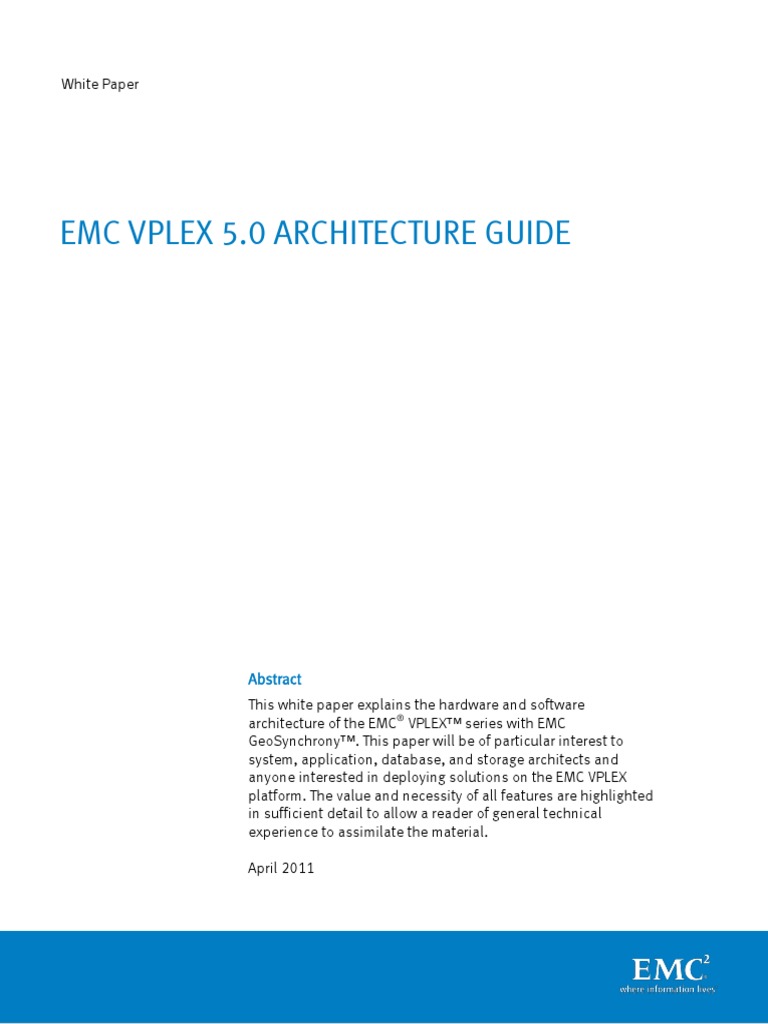 h8232 Vplex Architecture WP | PDF | Cache (Computing) | Data Center