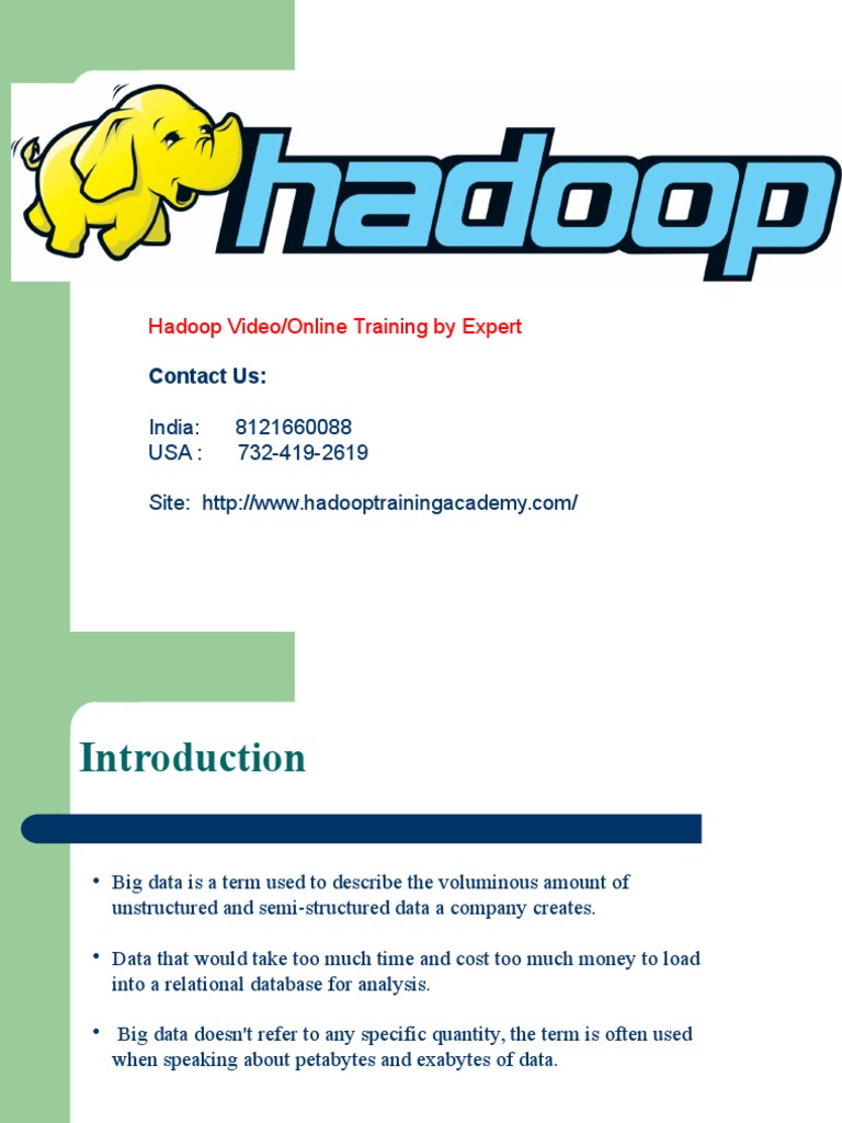 Best Hadoop Online Training | PDF | Apache Hadoop | Map Reduce