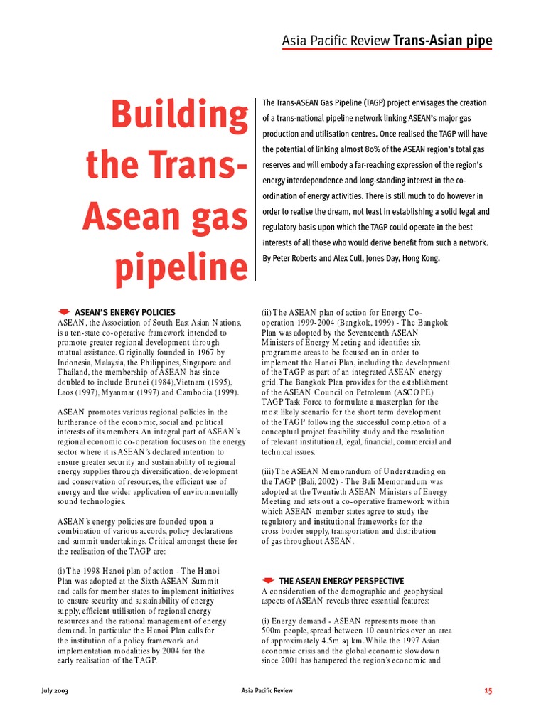 ASEAN Energy Strategy & TAGP | PDF | Association Of Southeast Asian ...