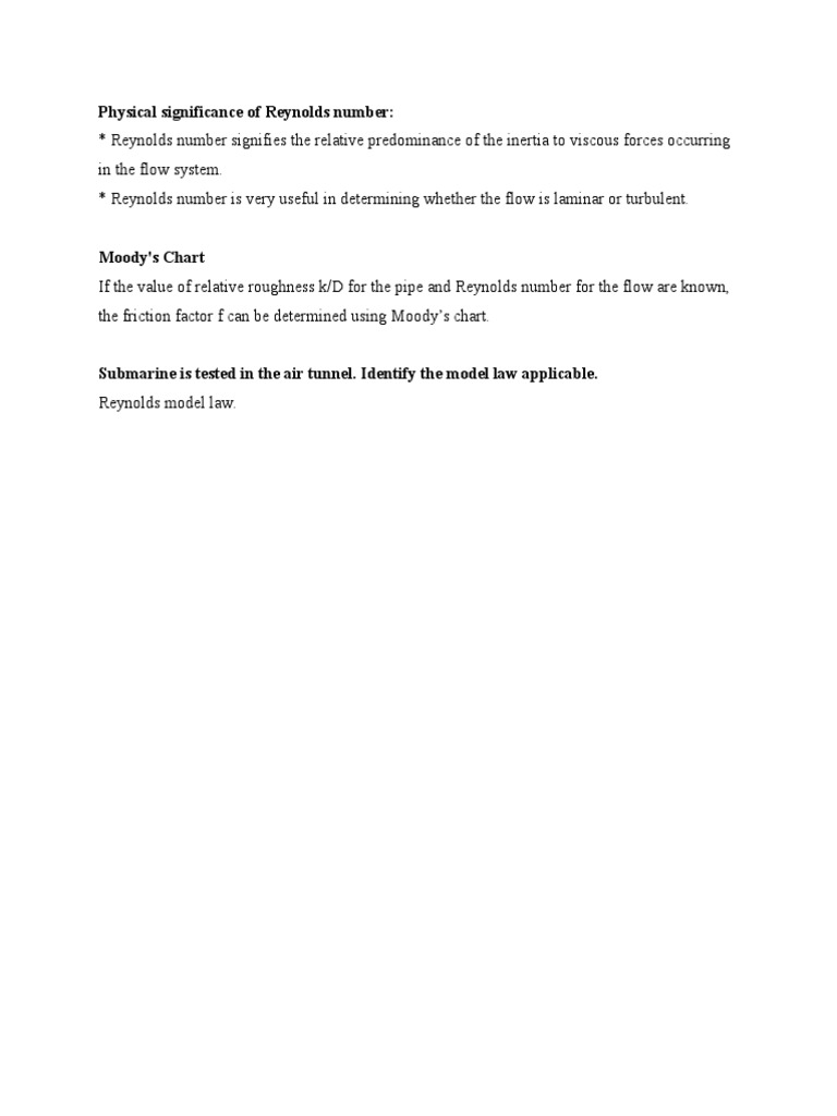 Physical Significance of Reynolds Number | PDF | Technology & Engineering