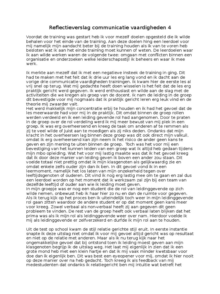 Reflectieverslag | PDF