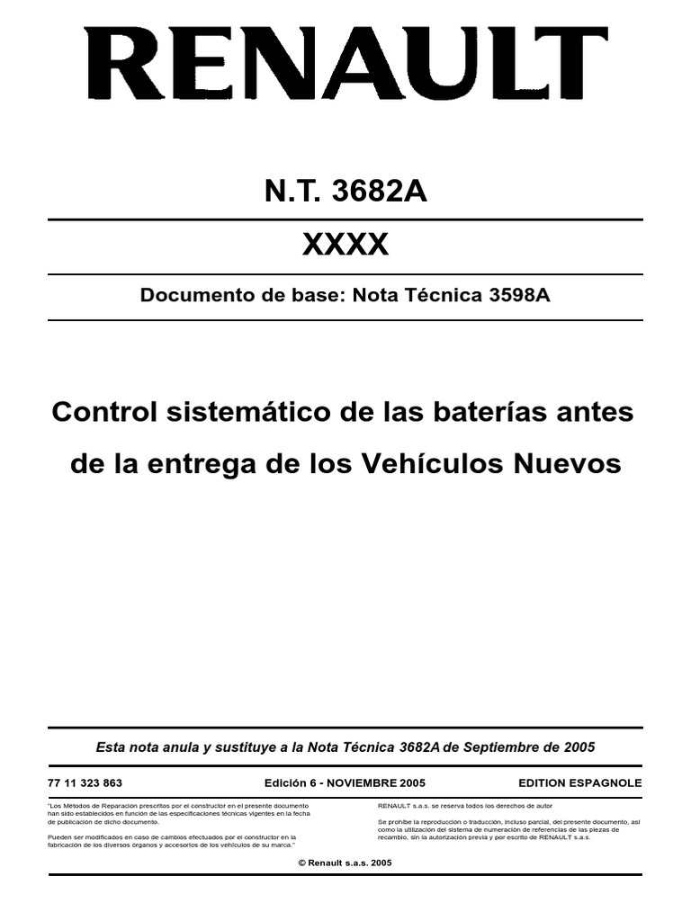 NT 3682A Control Sistemático de Baterias | PDF | Batería (electricidad ...