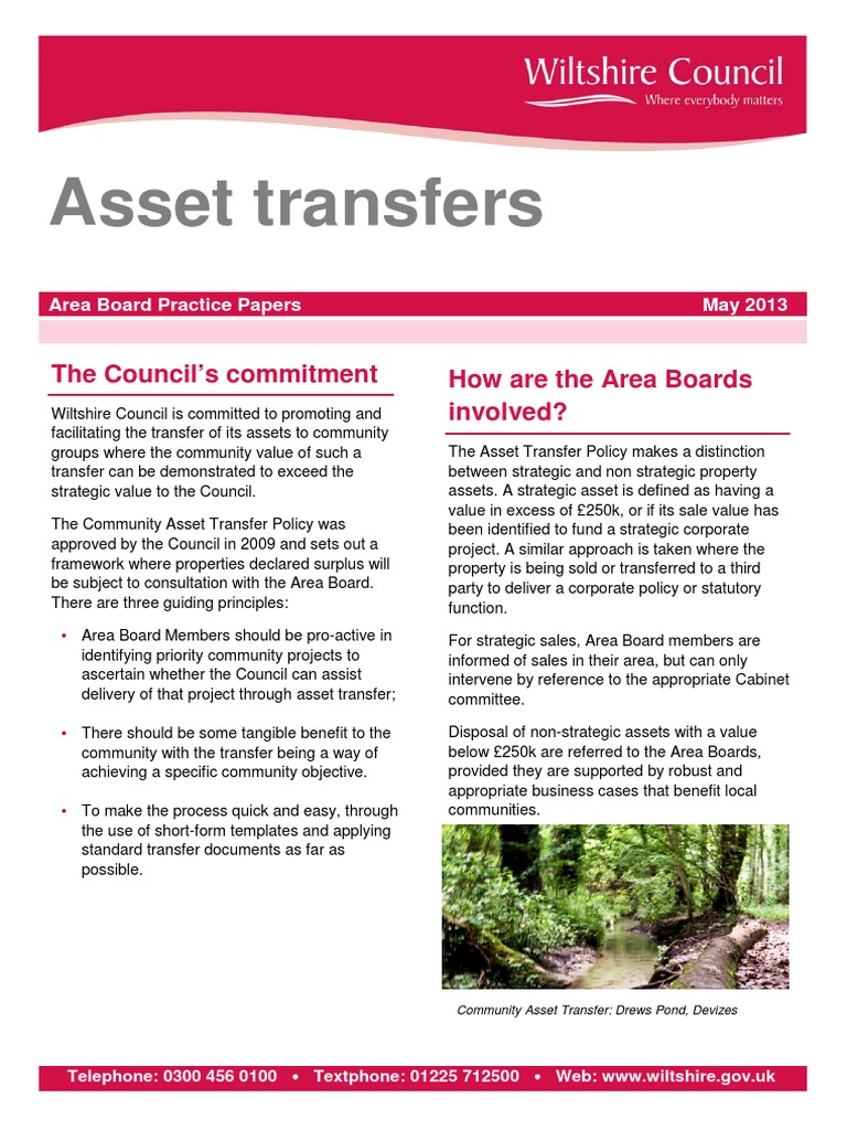 Community Asset Transfers Area Boards Practice Papers | PDF | Ownership ...