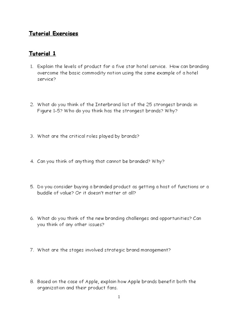Brand Management and Strategy Exercises | PDF | Brand | Strategic ...