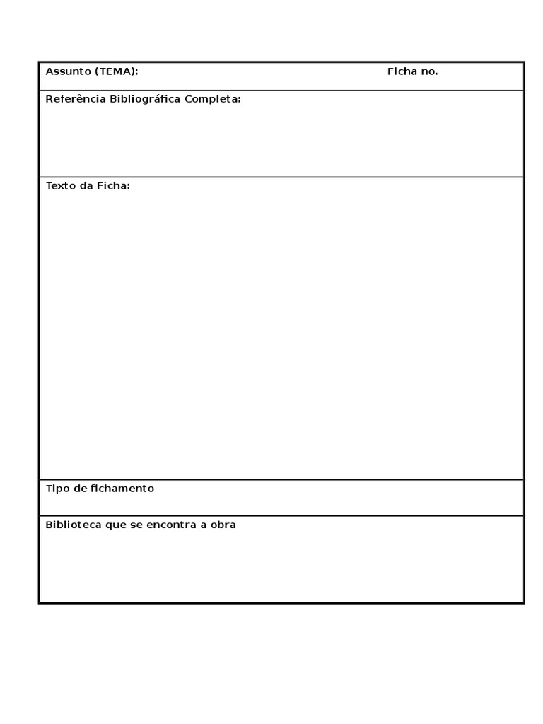 Folha para Fichamento | PDF